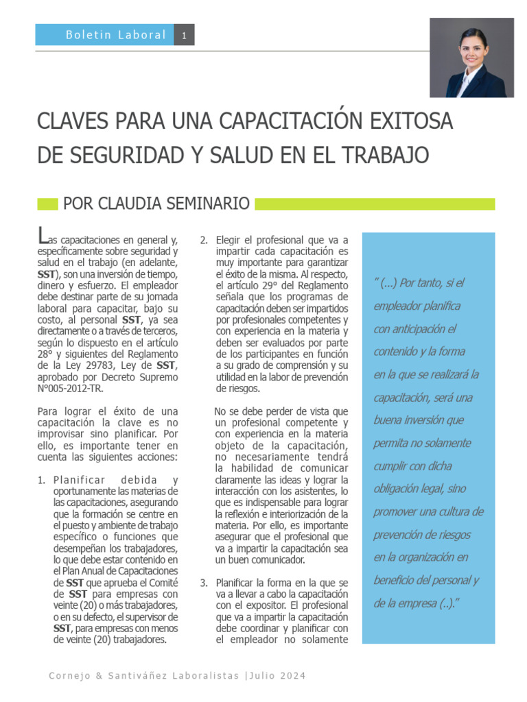 Claves para Una Capacitacion Exitosa de Seguridad y Salud en El Trabajo ...