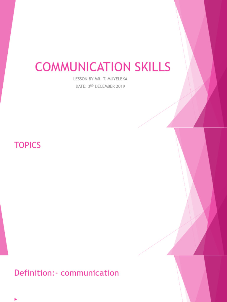 Communication Skills Lesson-1 | PDF