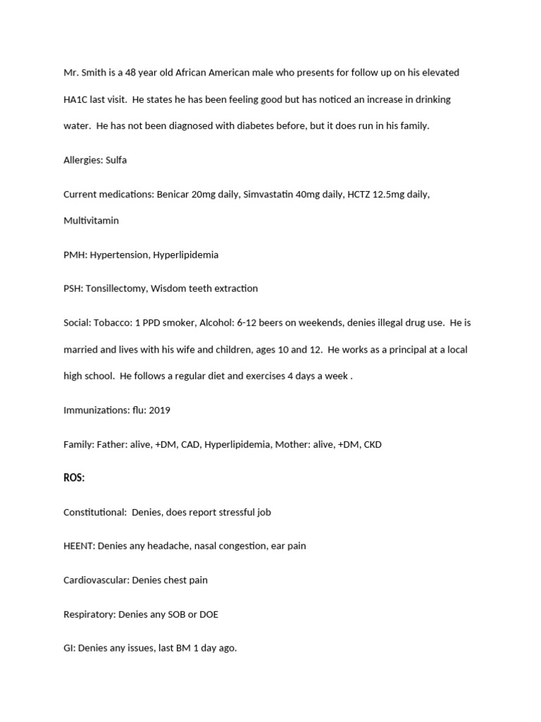 Mr. Smith case study | PDF