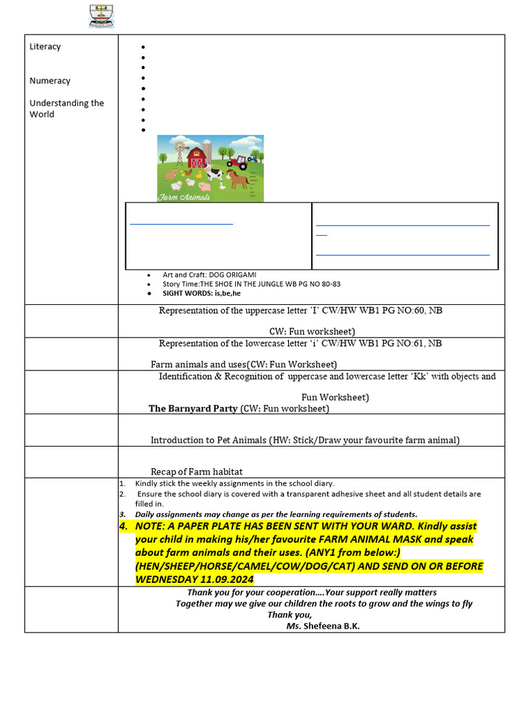 KG1 Assignment 09.09.2024 To 13.09.2024 | PDF