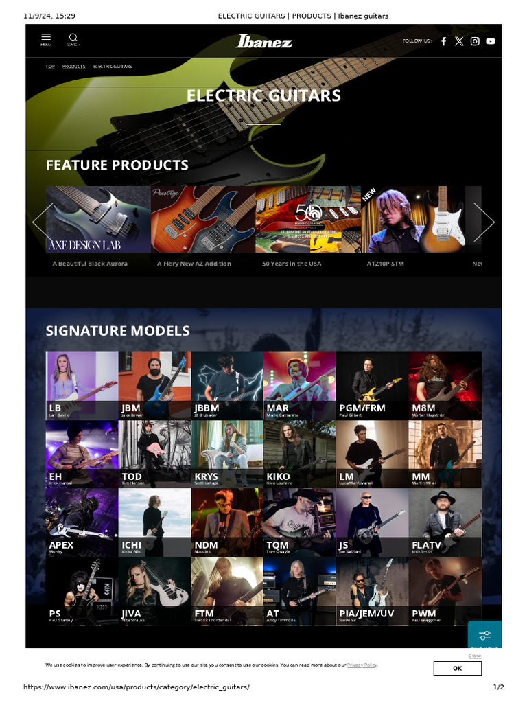 ELECTRIC GUITARS _ PRODUCTS _ Ibanez guitars | PDF