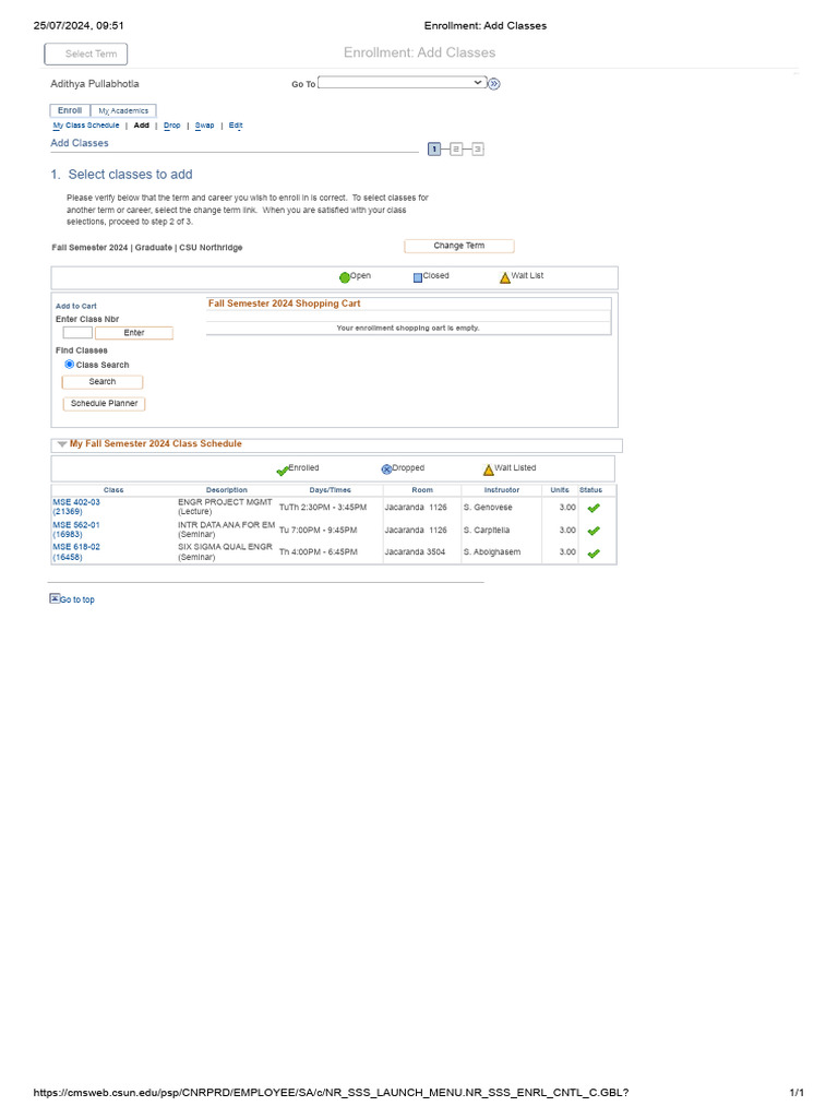 Enrollment Fall 2024 | PDF