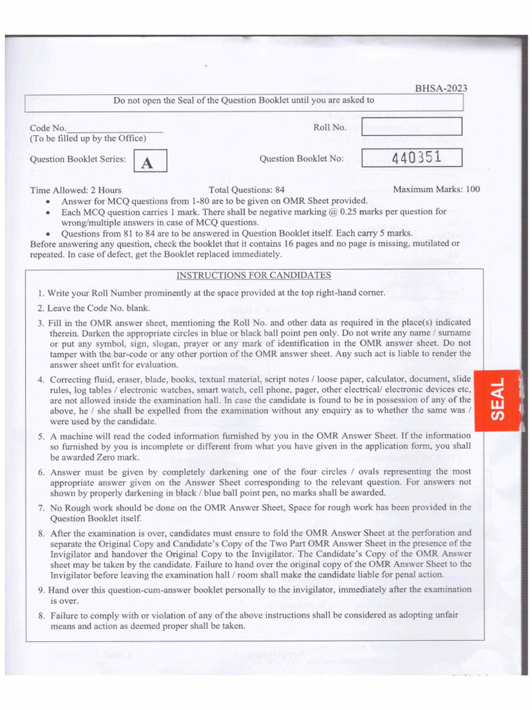 CGL 2023 Language Paper | PDF