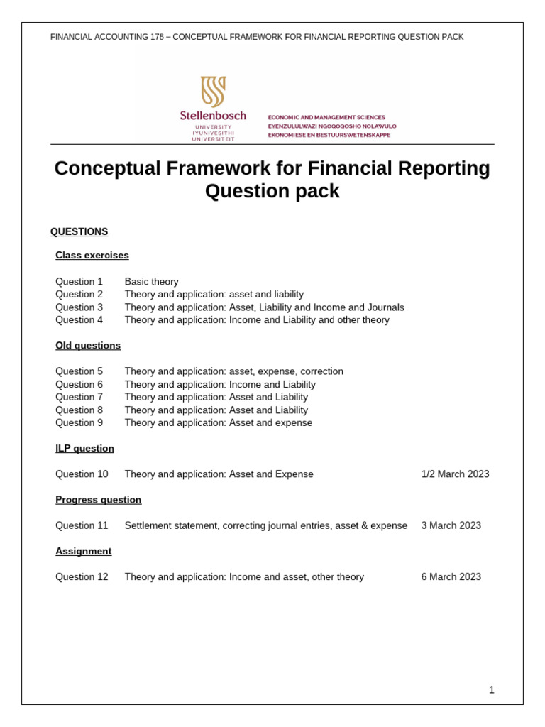 3. Conceptual Framework - question pack - 2023 | PDF