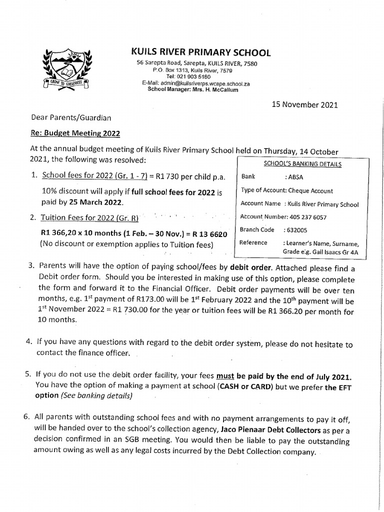 School Fees 2022 | PDF