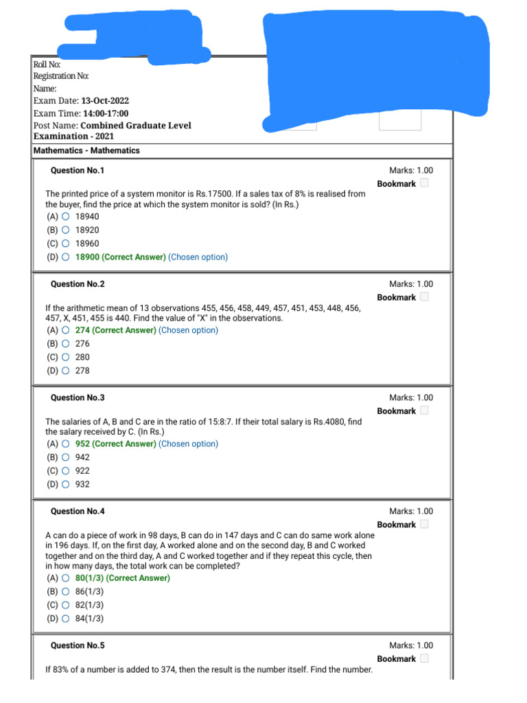 Ossc CGL 13 Oct 2024 2nd Shift | PDF