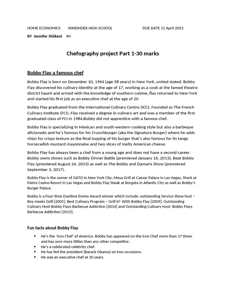 Home Economics Project | PDF