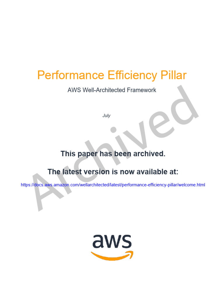 AWS Performance Efficiency Pillar | PDF