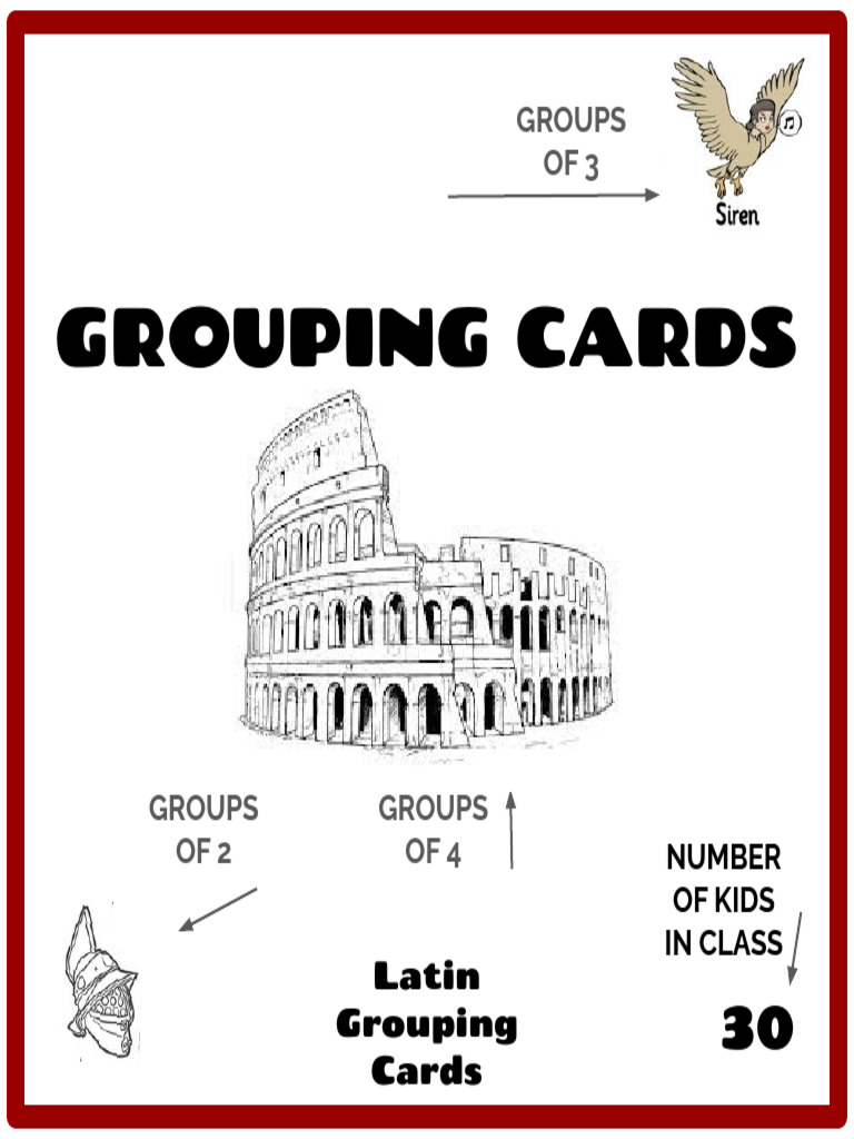 Latin Grouping Cards for Class Activities | PDF | Stellar Groupings ...