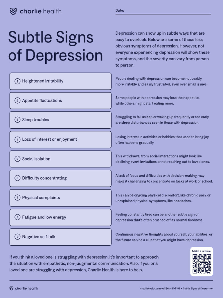 Subtle Signs of Depression | PDF