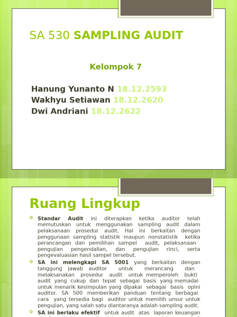 Sa 530 Sampling Audit | PDF