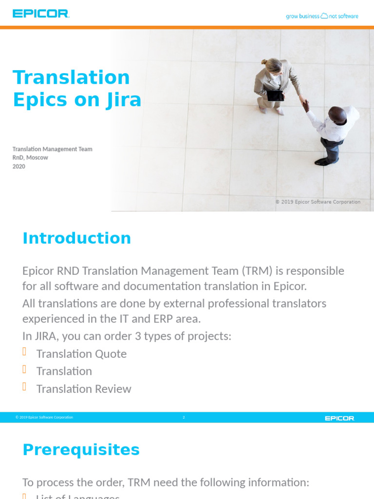Translation Epic Jira v1 | PDF