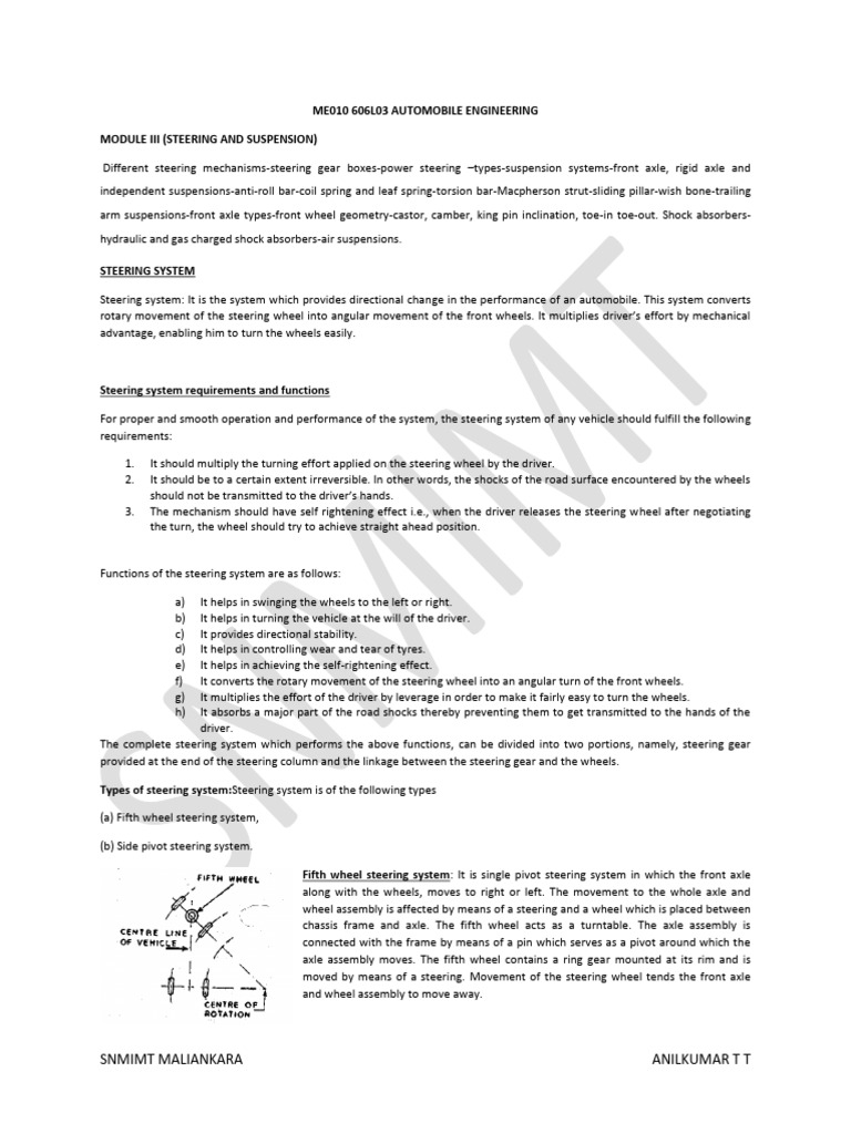 Automobile s3 MG University | PDF