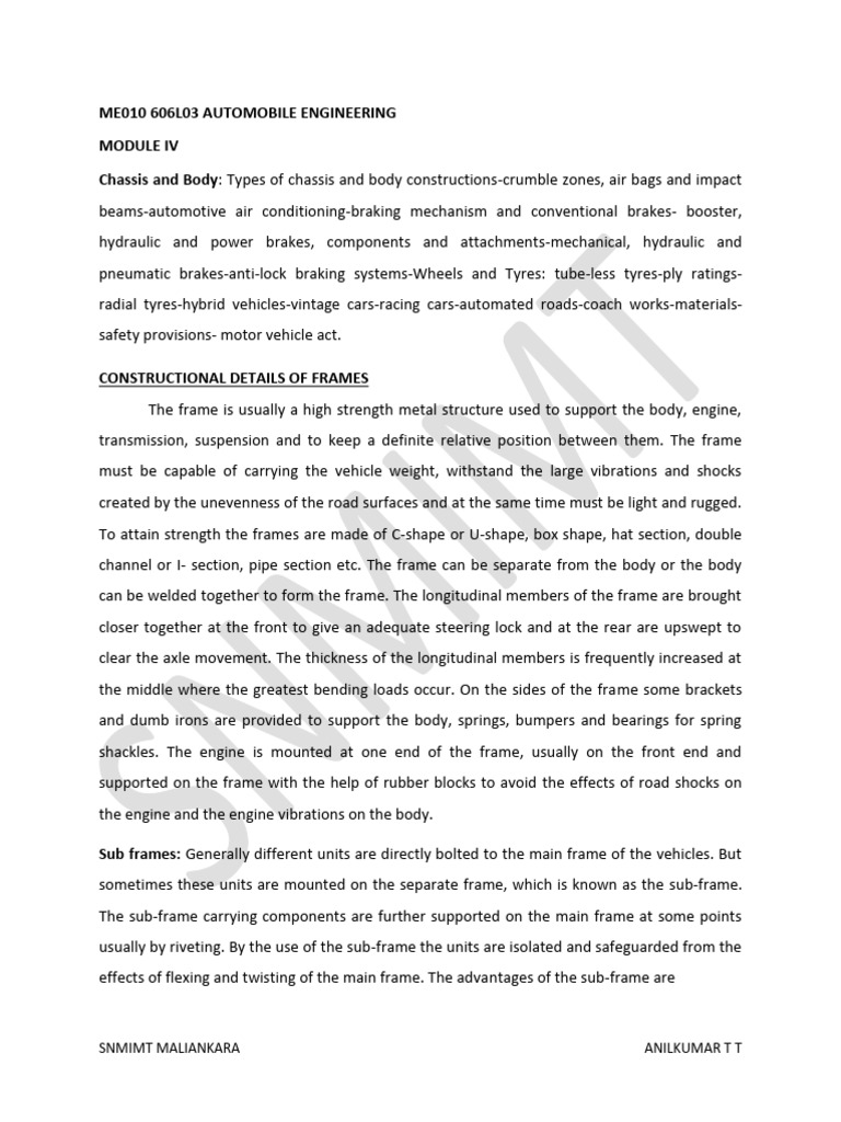 Automobile s3 MG University Part 2 | PDF