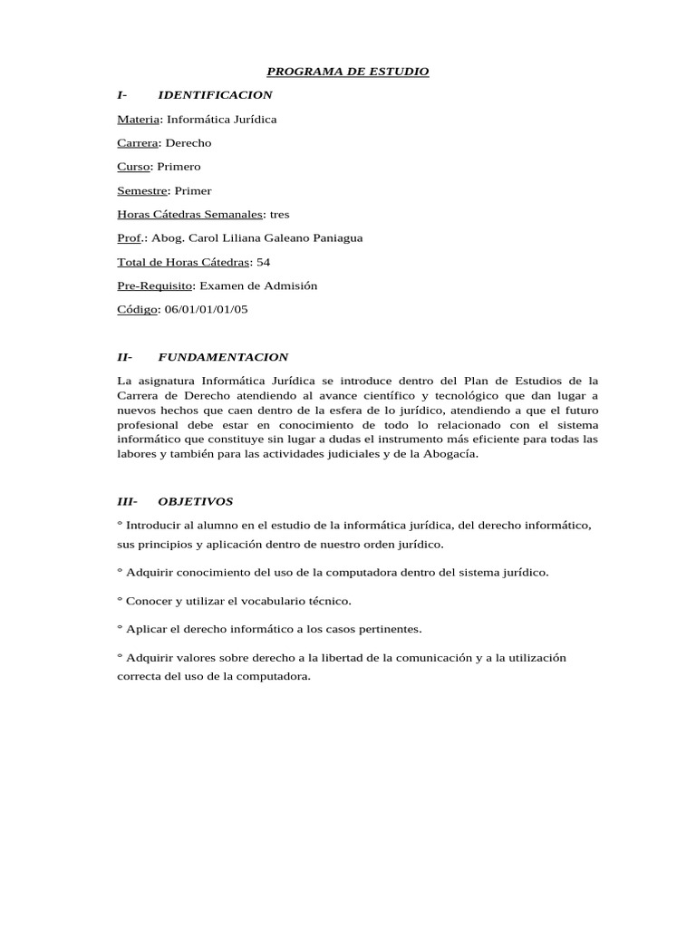 Programa de Estudio | PDF