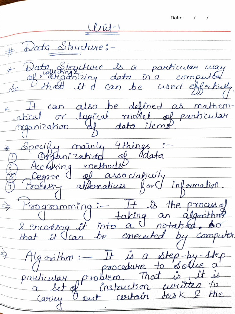 Data Structure Unit I | PDF Data Structure Unit I | PDF