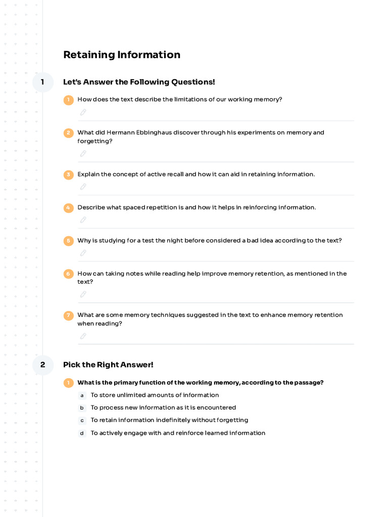 Retaining Information | PDF