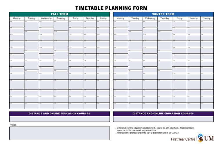 Timetable Planning Form 1 | PDF