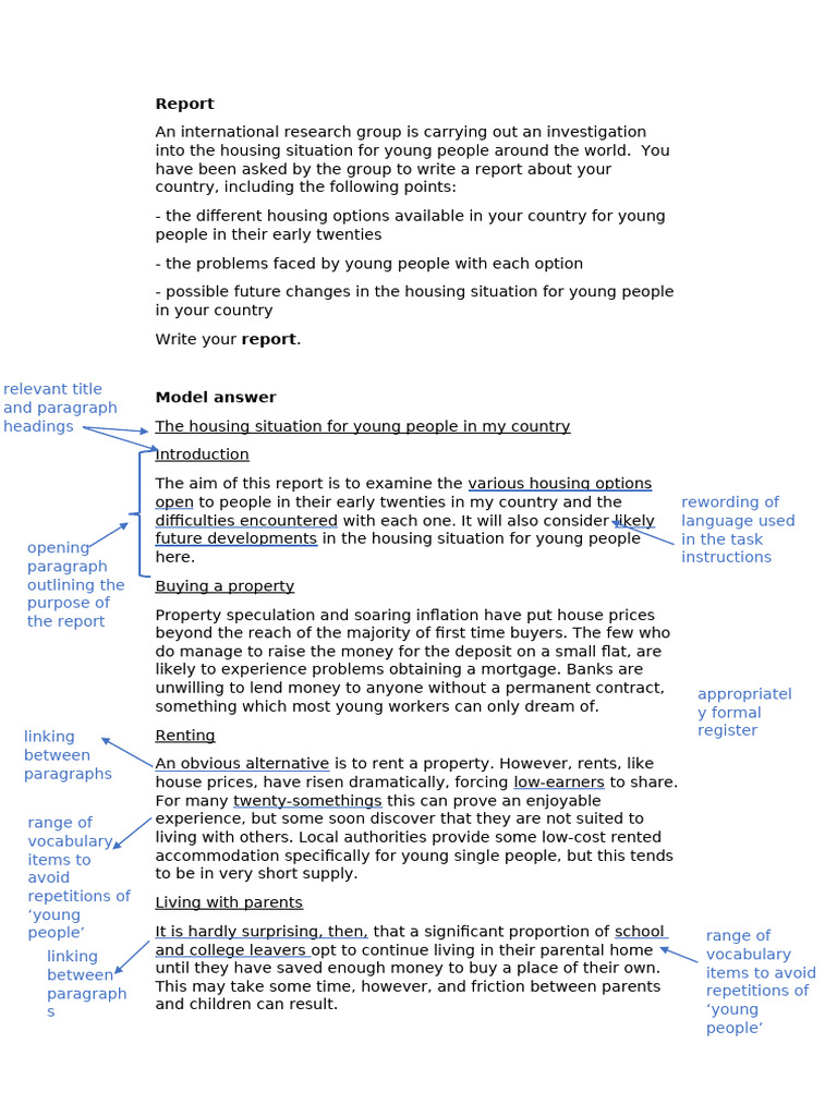 REPORT - MODEL EXAMPLE (With Comments) | PDF