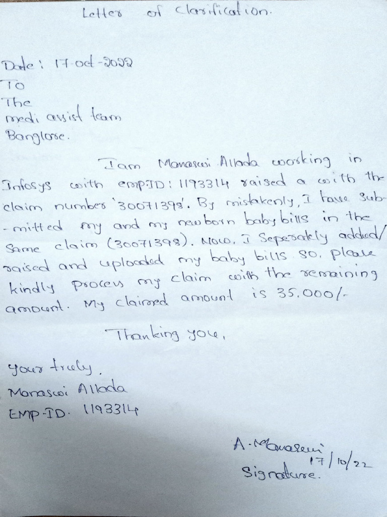 Letter of Clarification MISC | PDF