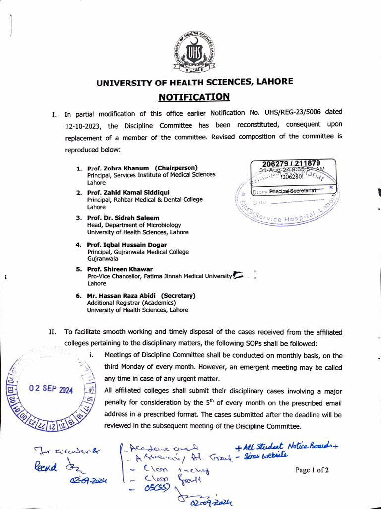 UHS Discipline Committee | PDF | Government
