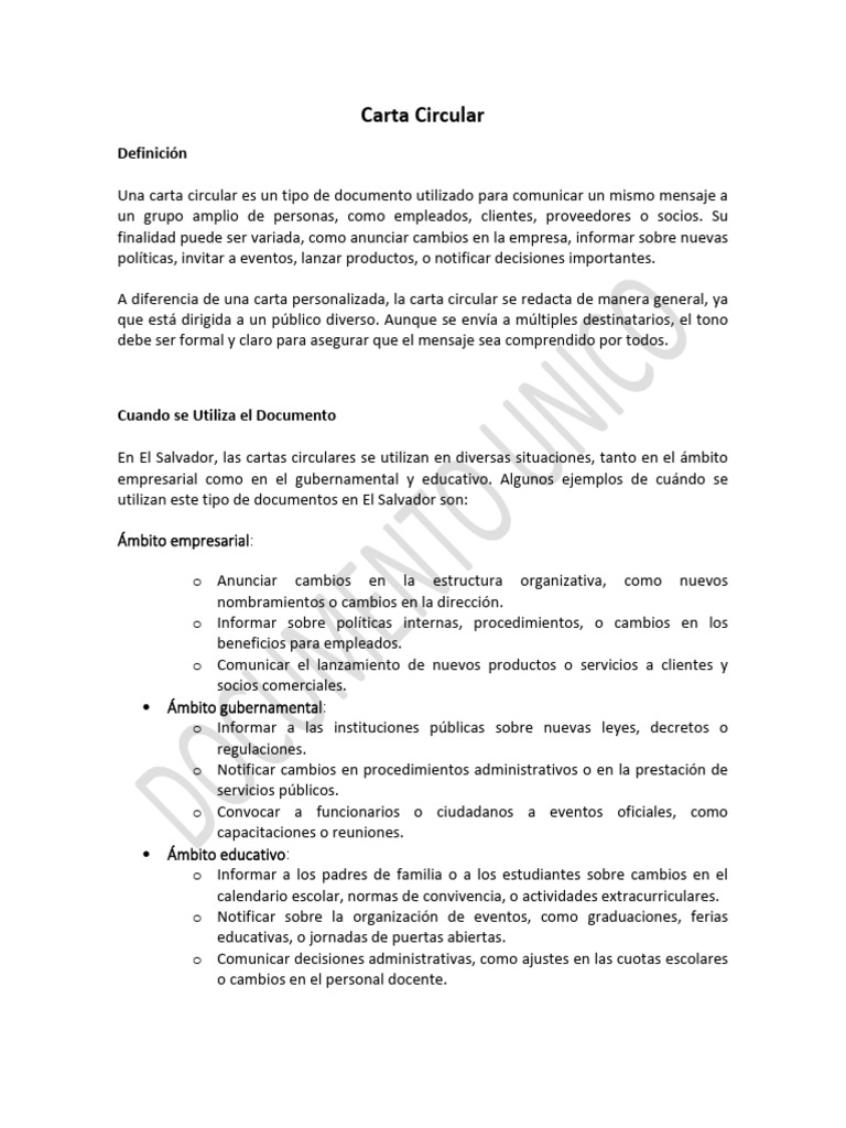 Carta Circular | PDF