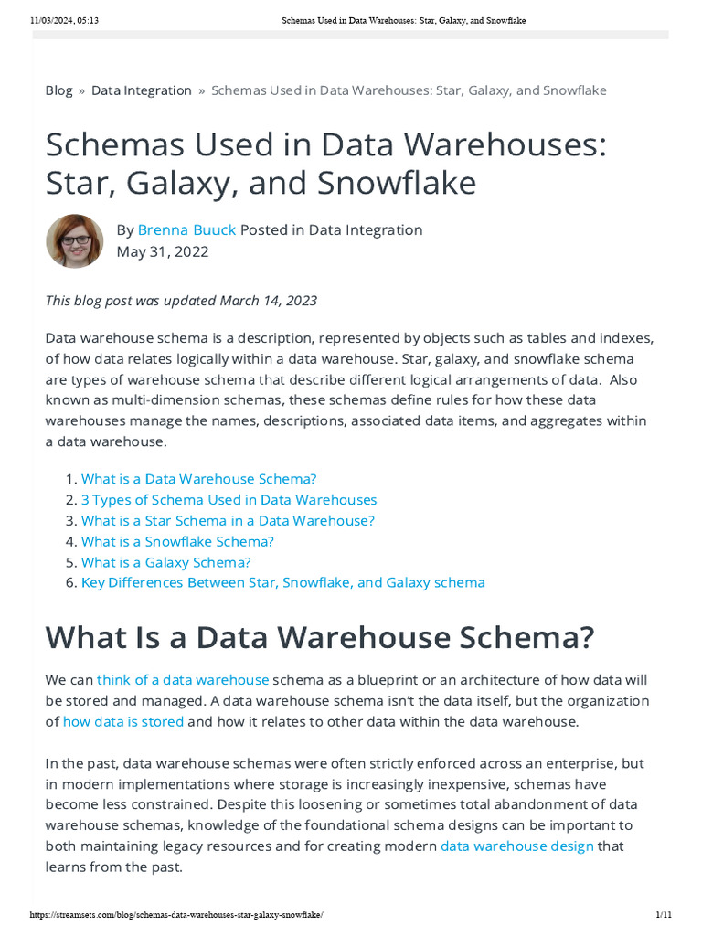 Schemas Used in Data Warehouses_ Star, Galaxy, And Snowflake | PDF ...