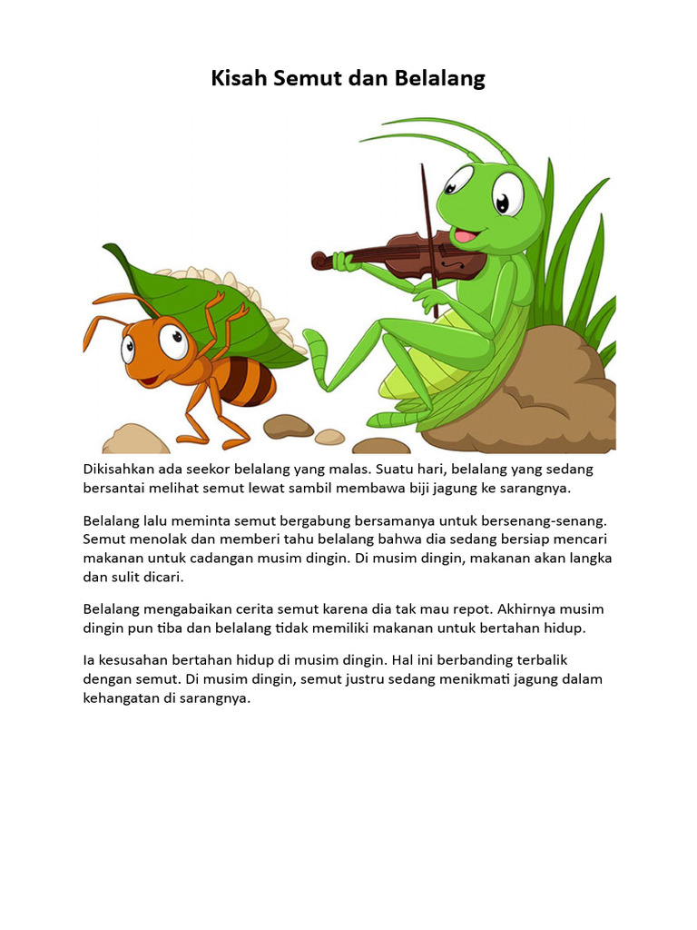 8 - Kisah Semut Dan Belalang | PDF