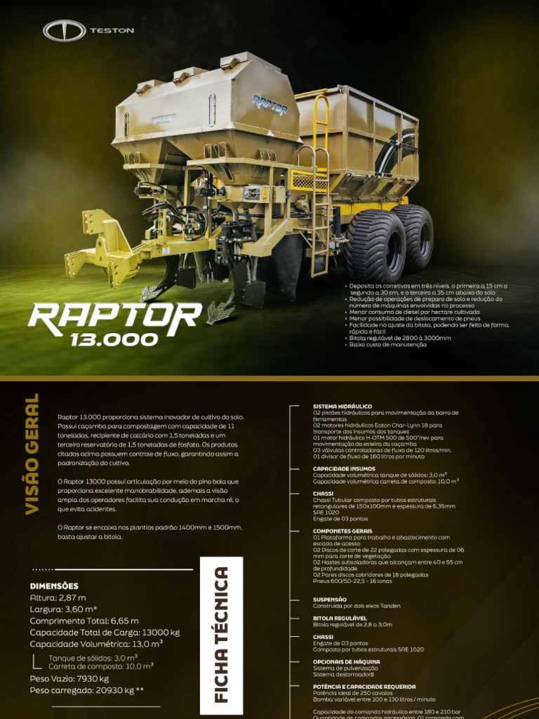 Raptor 13000 Teston | PDF