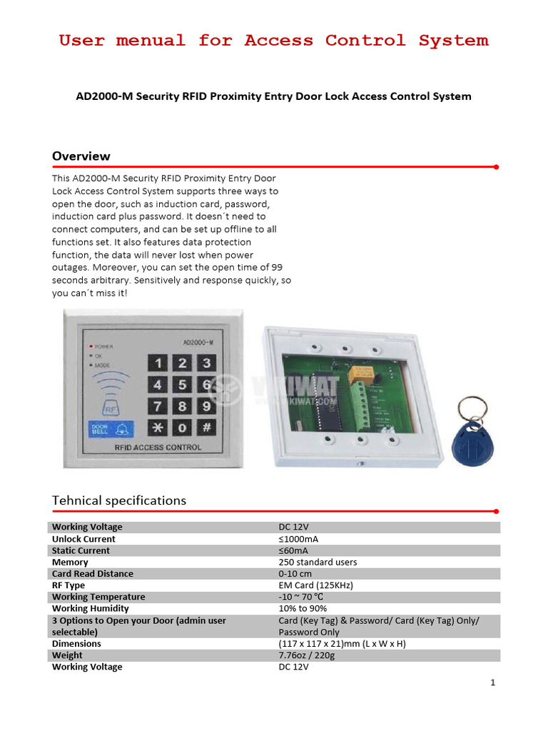 User Menual Ad2000 M | PDF