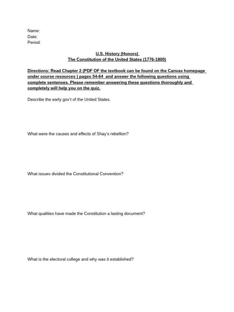 Constitution of The United States Study Guide | PDF