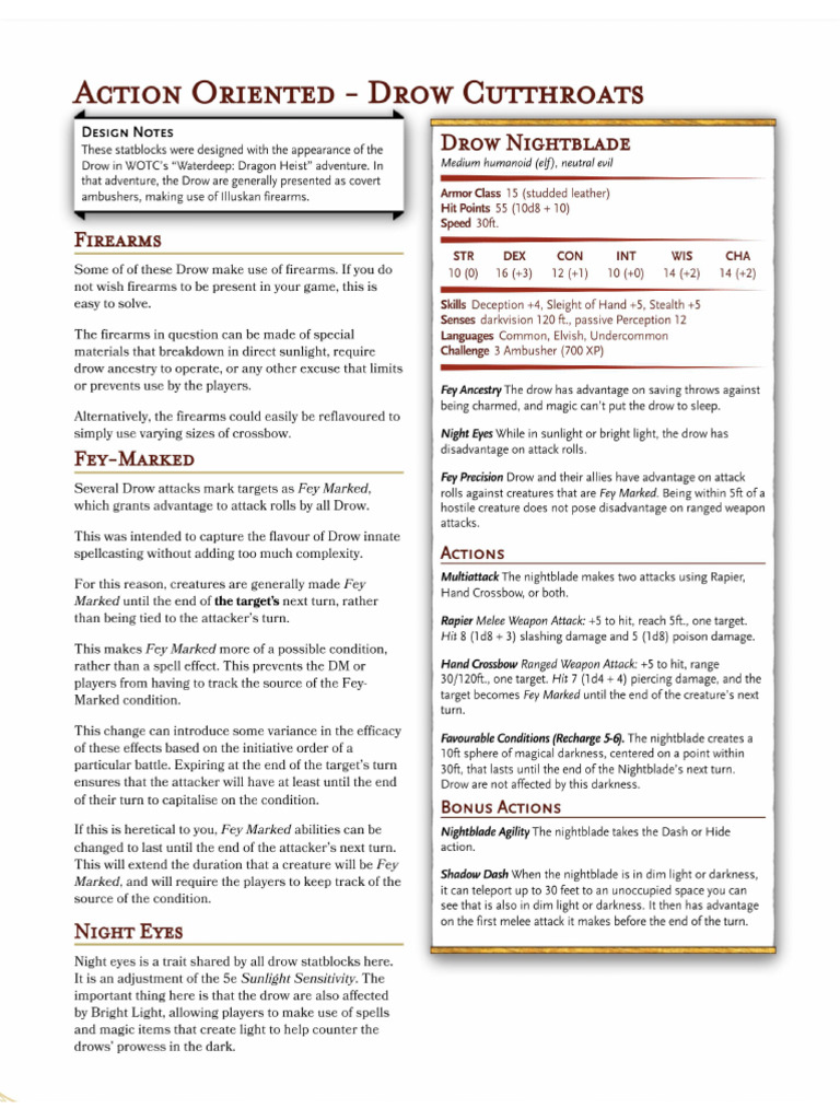 Drow Statblocks | PDF