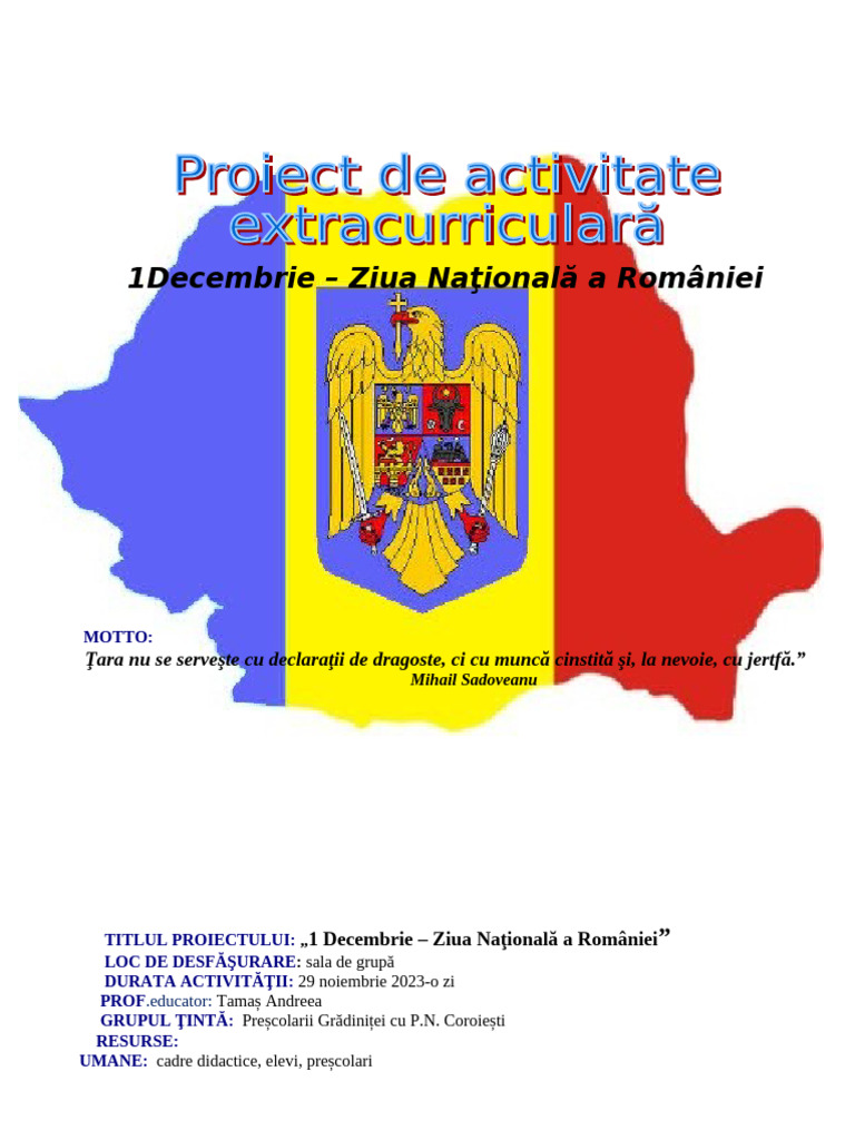 3 Proiect 1 Decembrie | PDF