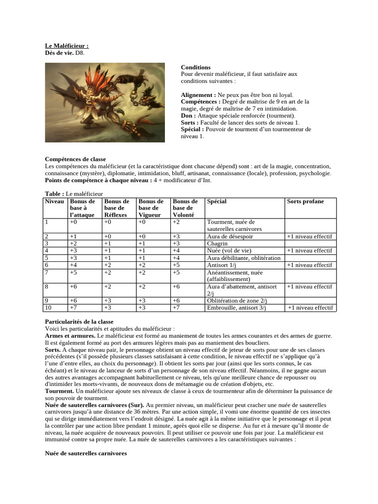 D&D 3.5 - CDP - Le Maléficieur | PDF