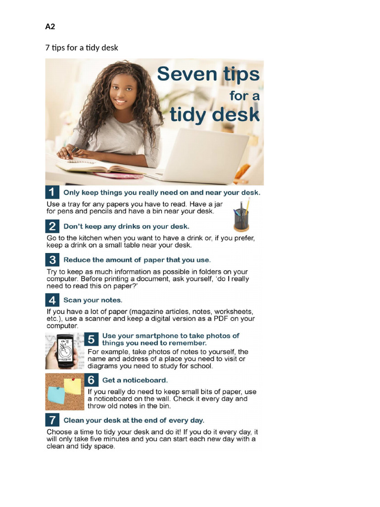 7 Tips for a Tidy Desk (1) | PDF