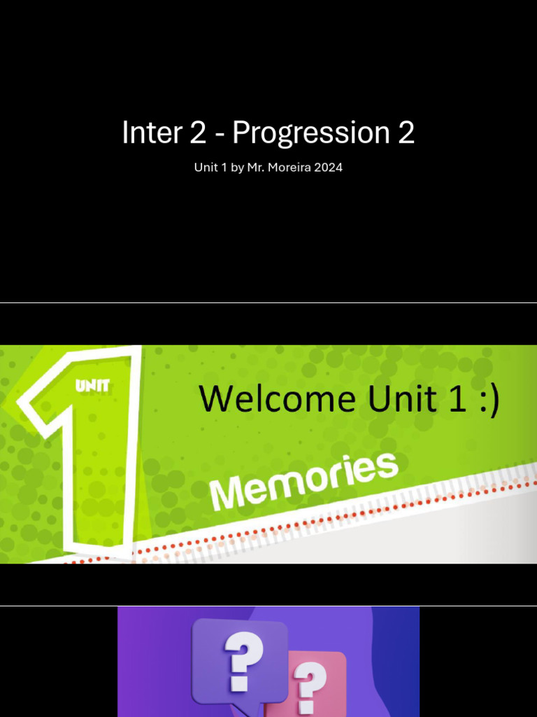 Progression 2 - Unit 1 | PDF