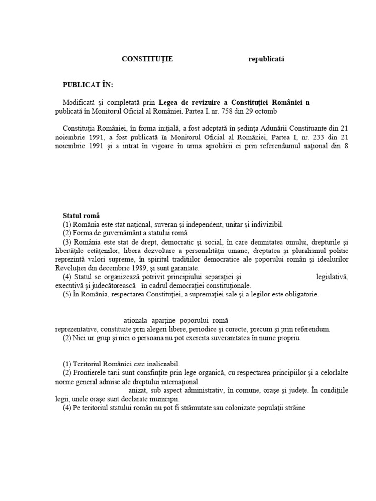 Constitutia Romaniei | PDF