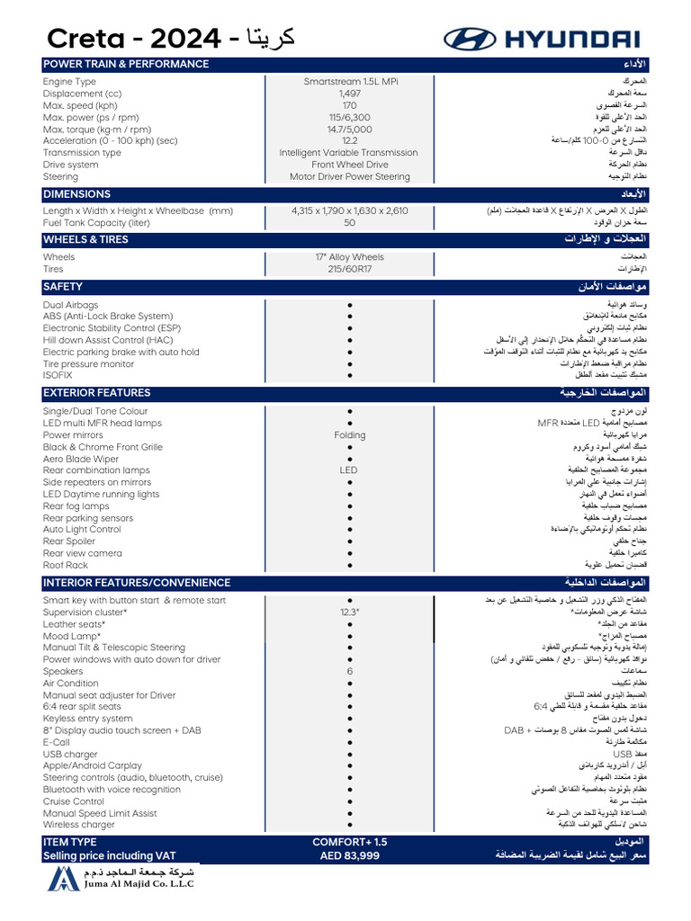 2024 Creta Comfort+ | PDF