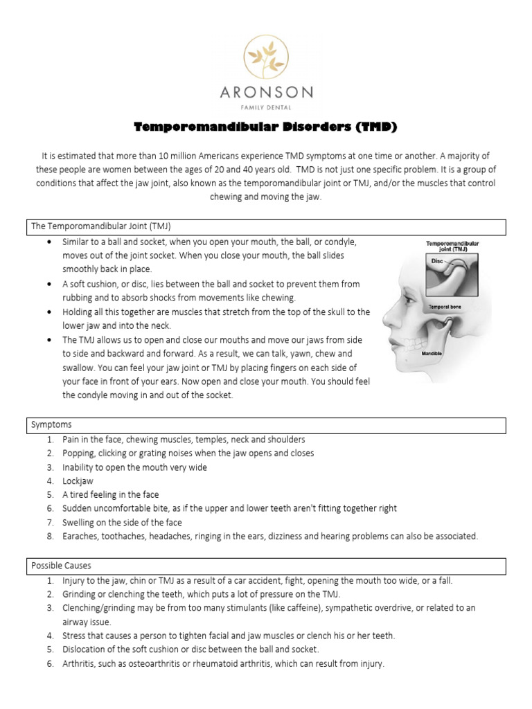 Temporomandibular Disorders (TMD) | PDF