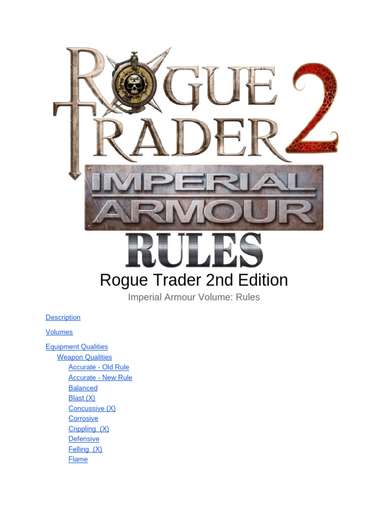 Rogue Trader 2nd Edition (Public) - Imperial Armour Volume - Rules | PDF | Cruiser | Knight