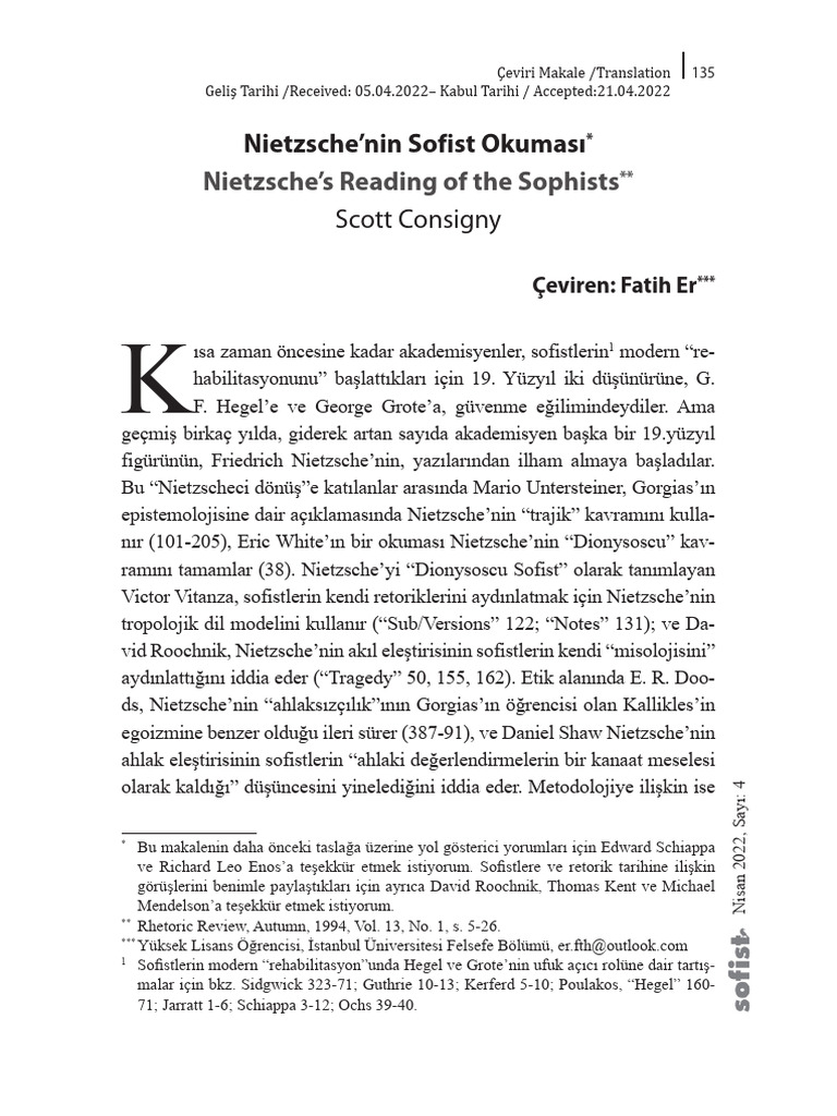 4.8 Nietzschenin Sofist Okumasi | PDF