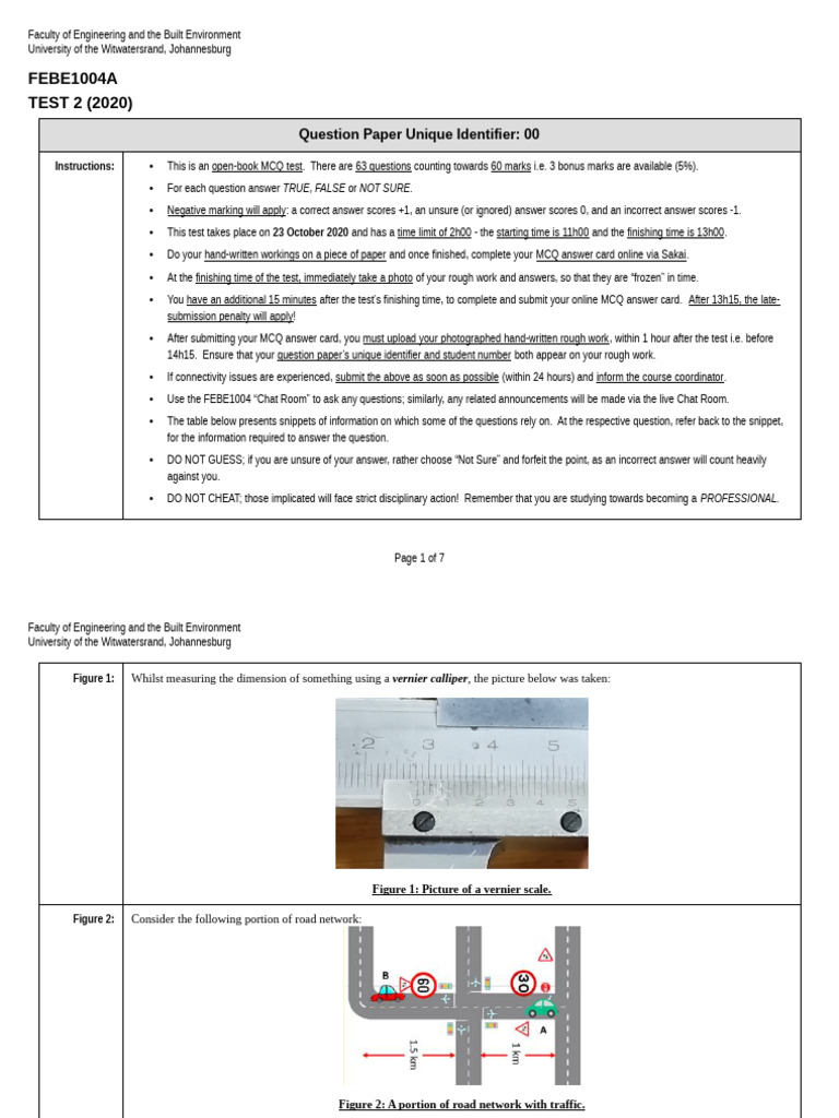 Engineering Test Instructions | PDF | Screw | Multiple Choice