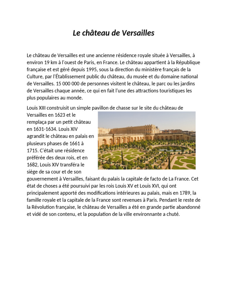Le Château de Versailles | PDF