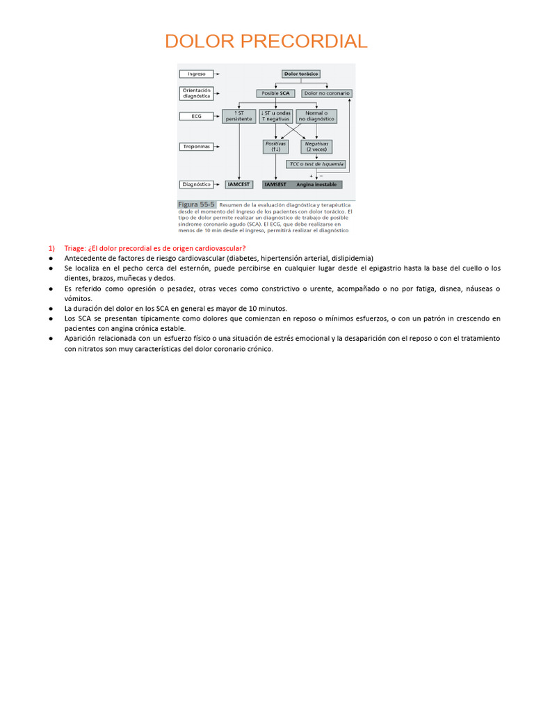 Resumen Dolor Precordial | PDF