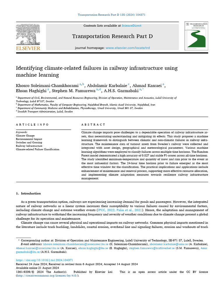 Identifying climate-related failures in railway infrastructure using ...