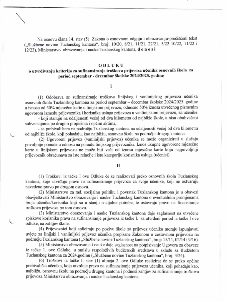 Odluka Za Prevoz | PDF