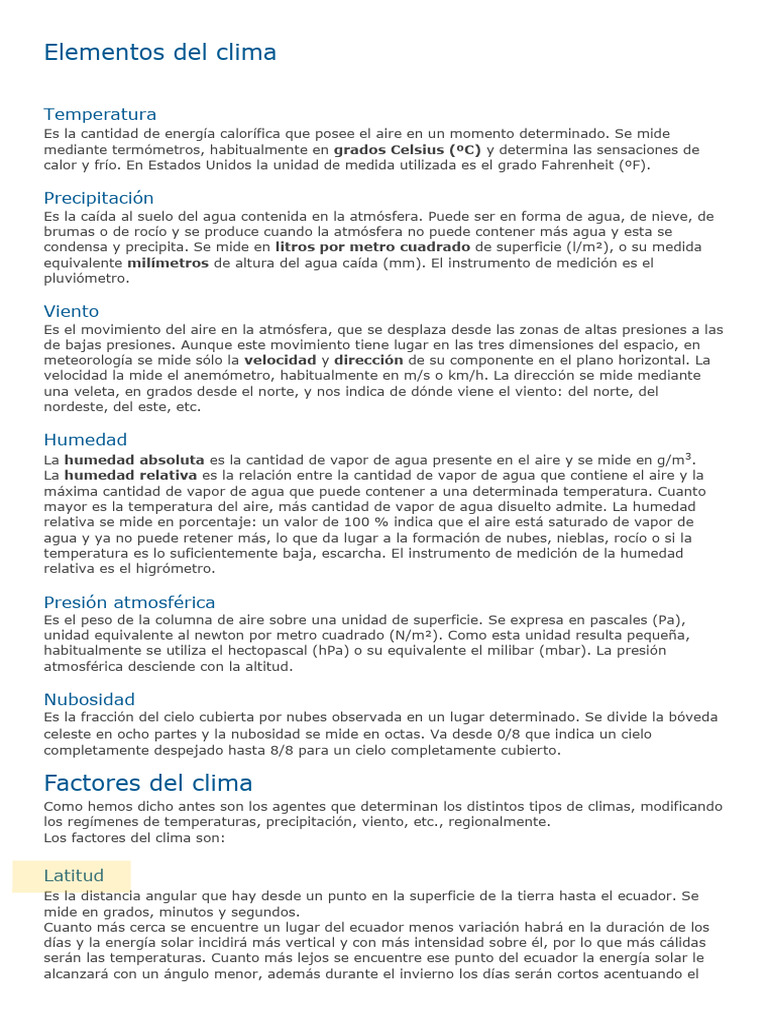 Fundamentos del Clima y sus Factores | PDF | Clima | Herida
