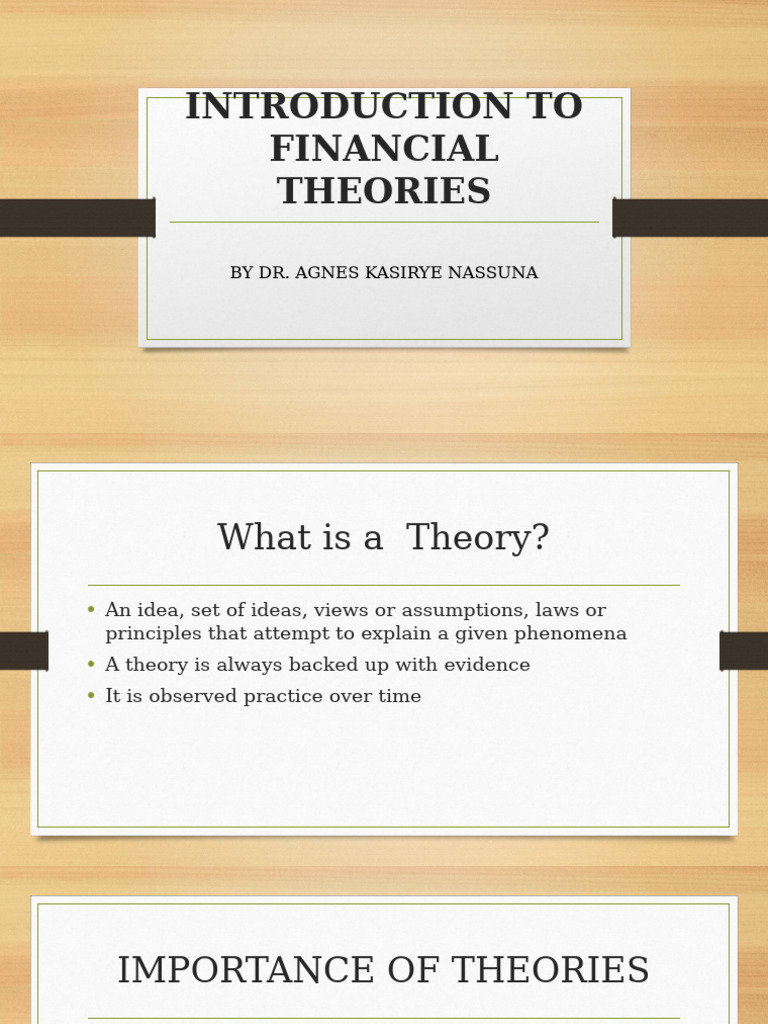 Introduction To Financial Theories | PDF