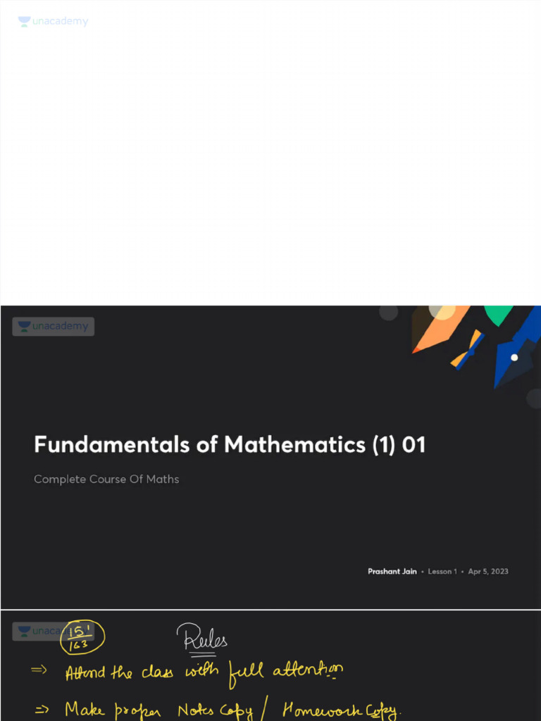 002) Fundamentals of Mathematics (1) 01 Notes Prashant Jain | PDF