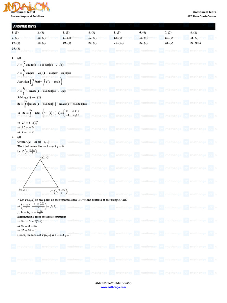 6 Sol - Combined Test 3 @IndAlok | PDF